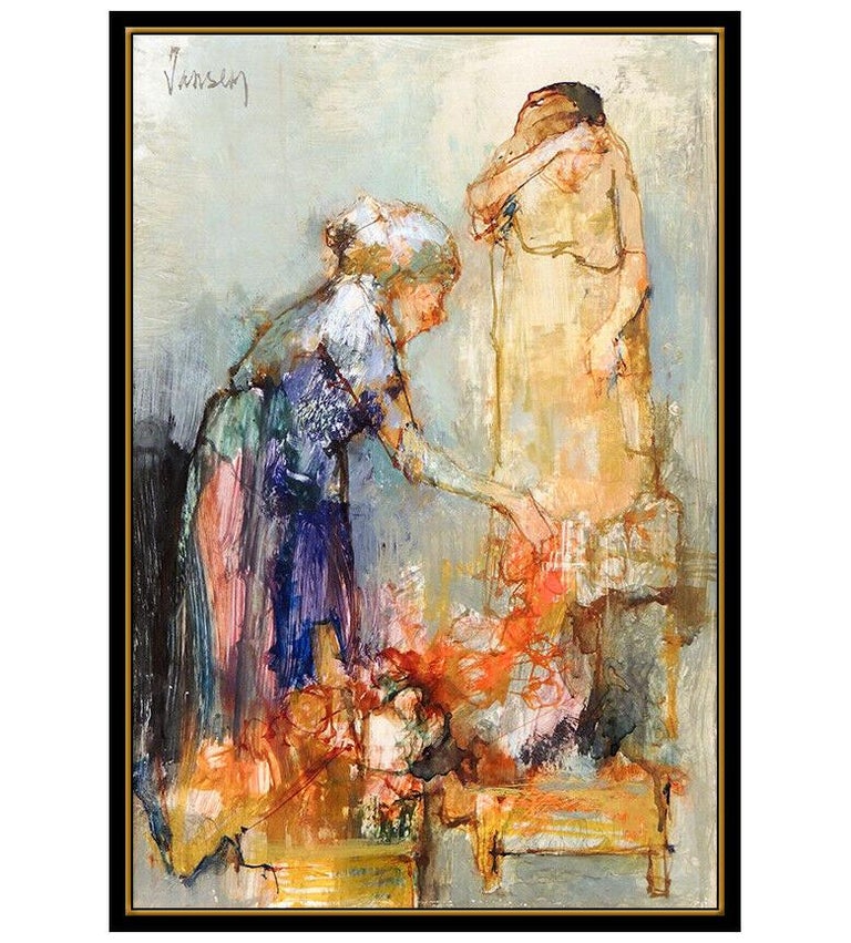 Jean Jansem - Femmes Au Marche Original For Sale at 1stDibs