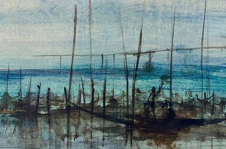Jean Jansem - La lagune à Venise, 1968-69, oil on paper laid on canvas ...