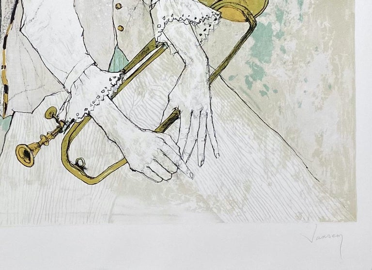 Jean Jansem - Le Clairon, 1993, original lithograph by Jean Jansem ...