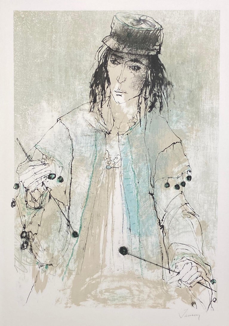 Jean Jansem - Le Tambour, 1984, original lithograph by Jean Jansem ...
