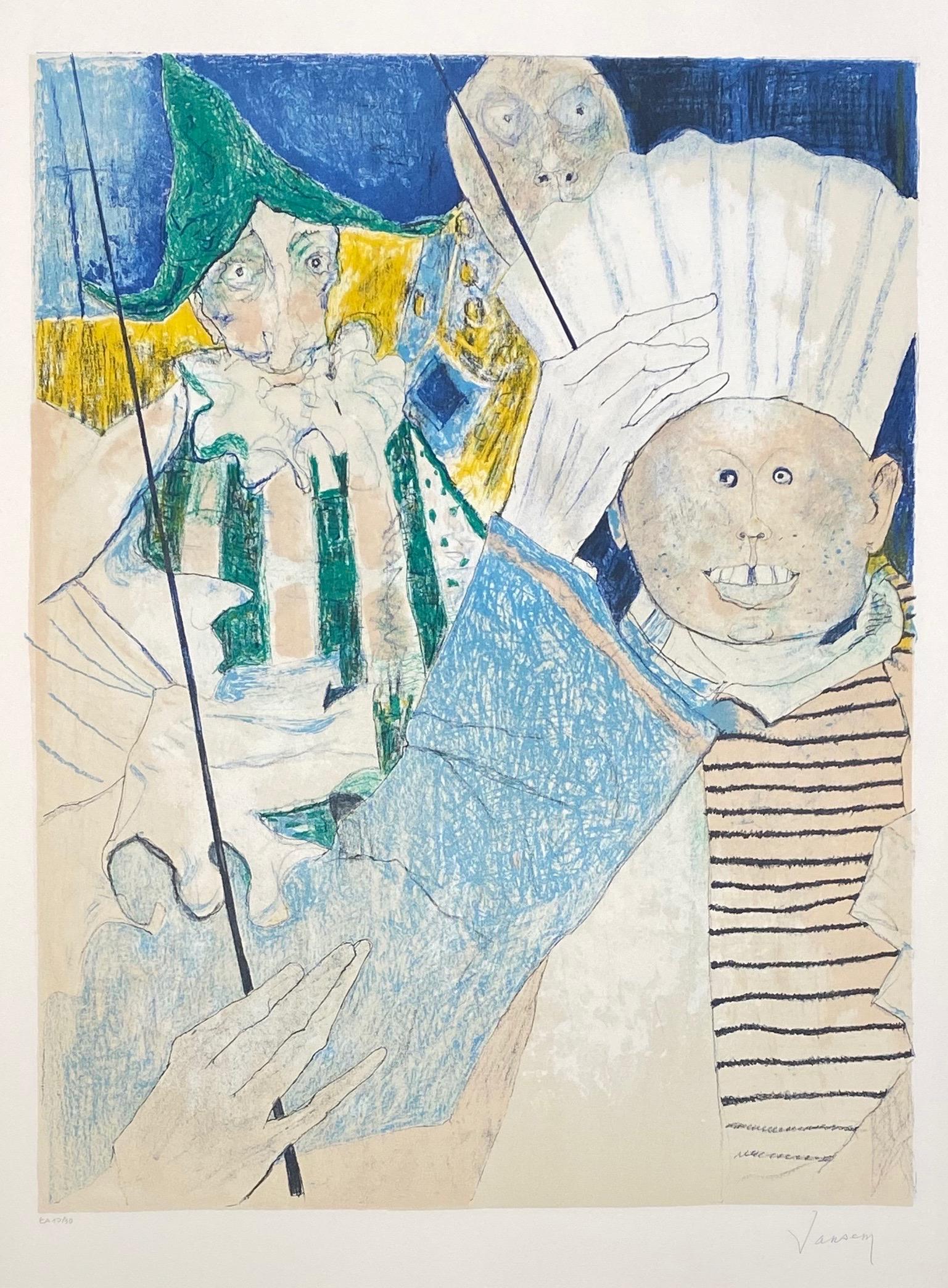 Jean Jansem - Le Clairon, 1993, original lithograph by Jean Jansem ...