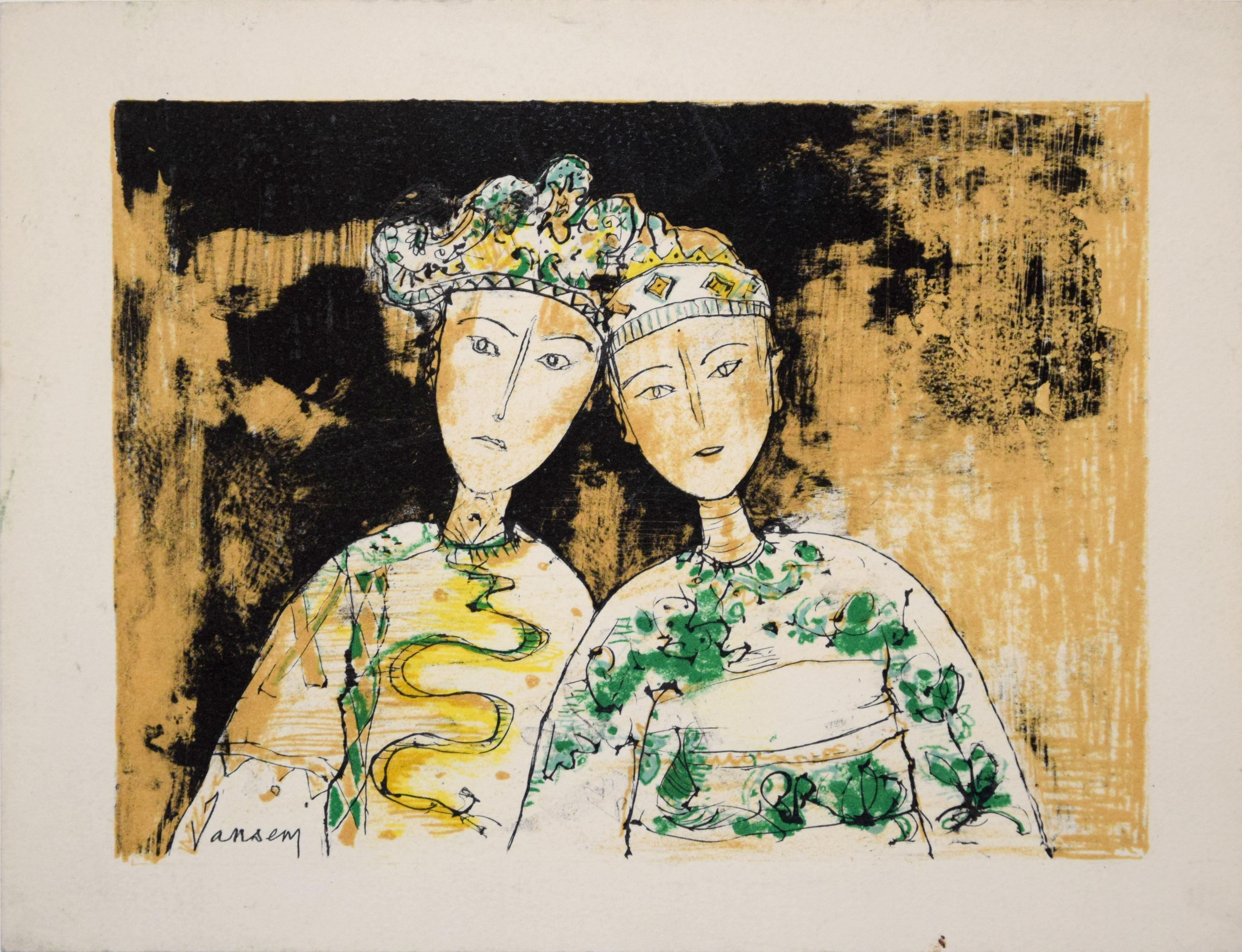 Jean Jansem - Oriental Couple - Original Lithograph by Jean Jansem ...