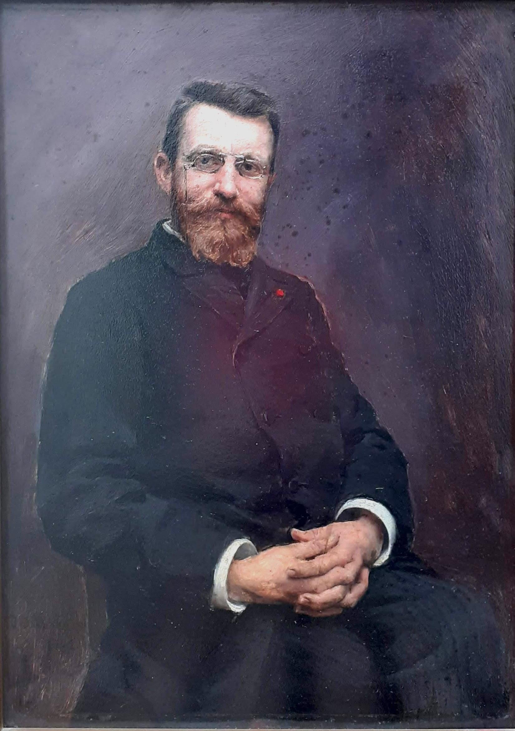 Jean Joseph Weerts Victorian 1800s Period Oil Portrait Painting Of