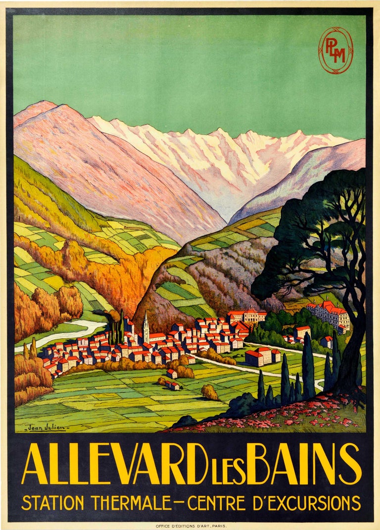 Jean Julien – Original Vintage PLM Eisenbahn-Reiseplakat Allevard Les ...