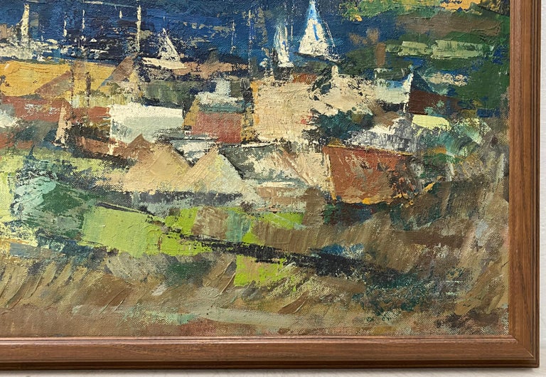 Jean Kalisch - Jean Kalisch "Across the Bay" Original Mid Century Oil ...