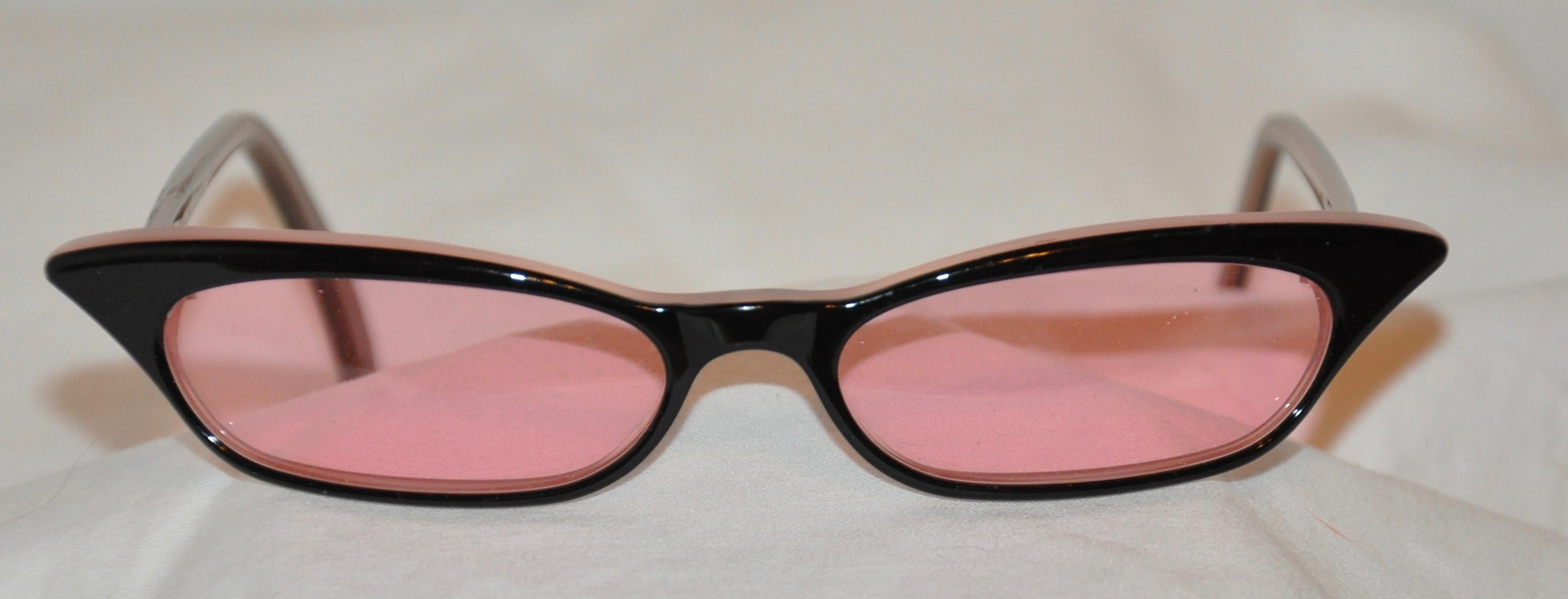 Jean Lafont Black and Rose Lucite 'Cat-Eye'-Styled with Rose Lens ...
