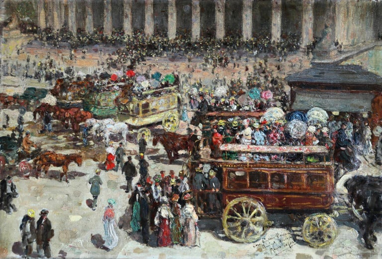 Jean-Louis Lefort - Bourse de Paris - 20th Century, Horse and Carts and ...