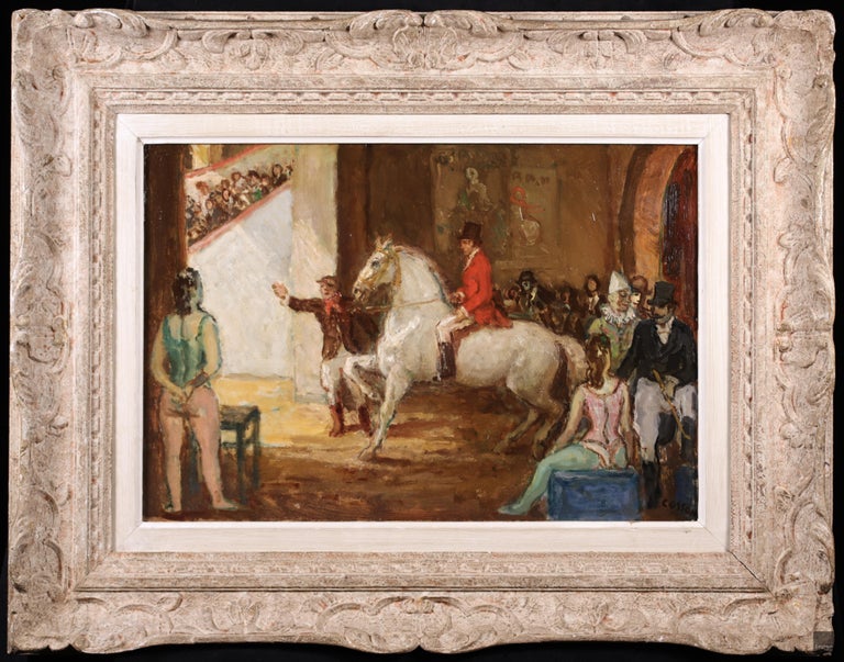 Jean-Louis-Marcel Cosson - Au Cirque - Post Impressionist Oil, Figures ...