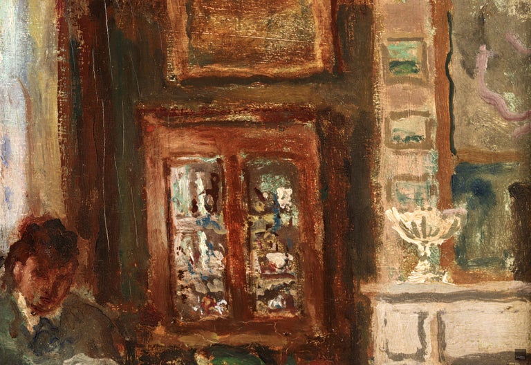 Jean-Louis-Marcel Cosson - Au Salon - Post Impressionist Oil, Figure in ...