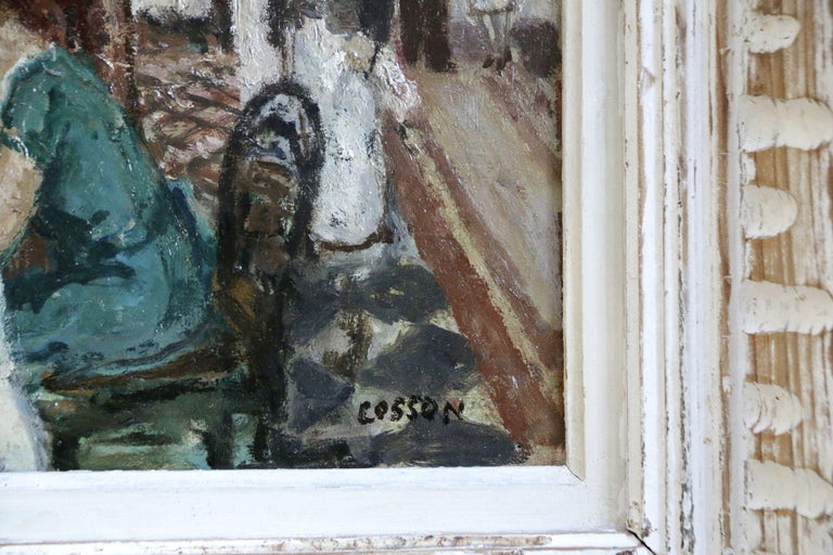 Jean-Louis-Marcel Cosson - Figures in a Cafe- 20th Century Oil, Elegant ...
