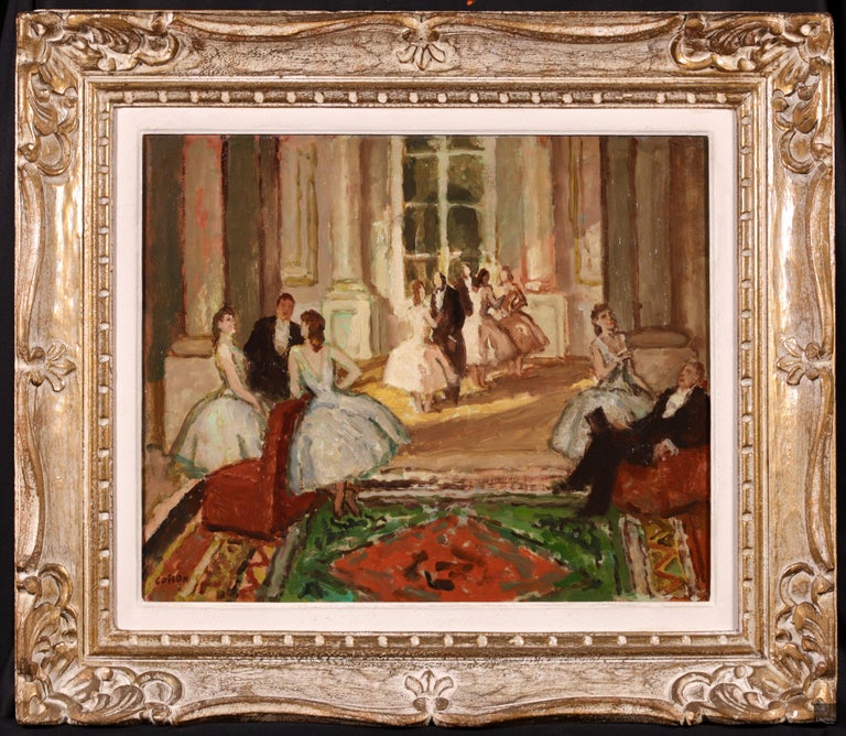 Jean-Louis-Marcel Cosson - Le foyer de l'opera -Post Impressionist Oil ...