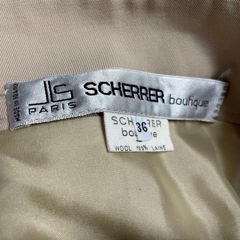 Jean Louis Scherrer Vintage beige wool 90s high waist tube skirt For ...