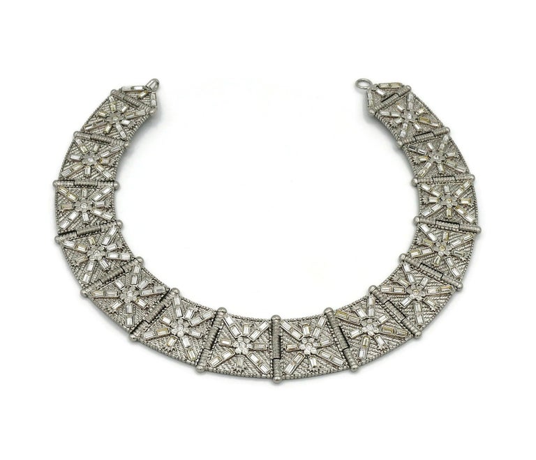 Jean Louis Scherrer Vintage Jewelled Art Deco Design Collar Necklace ...