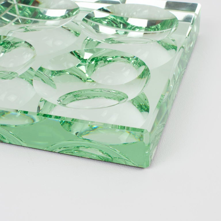 Jean Luce Art Deco Mirrored Glass Catchall Desk Tidy Centerpiece ...