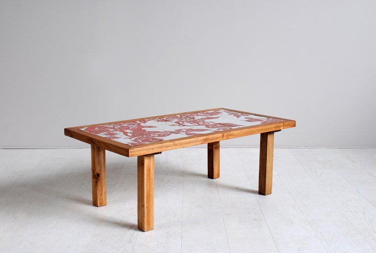 Jean Lurçat, Coffee Table with Sirens Decor, St Vicens, France 1960 at ...