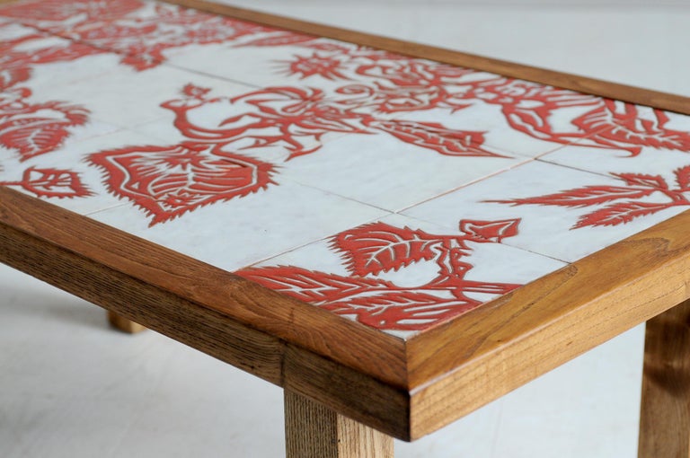 Jean Lurçat, Coffee Table with Sirens Decor, St Vicens, France 1960 at ...