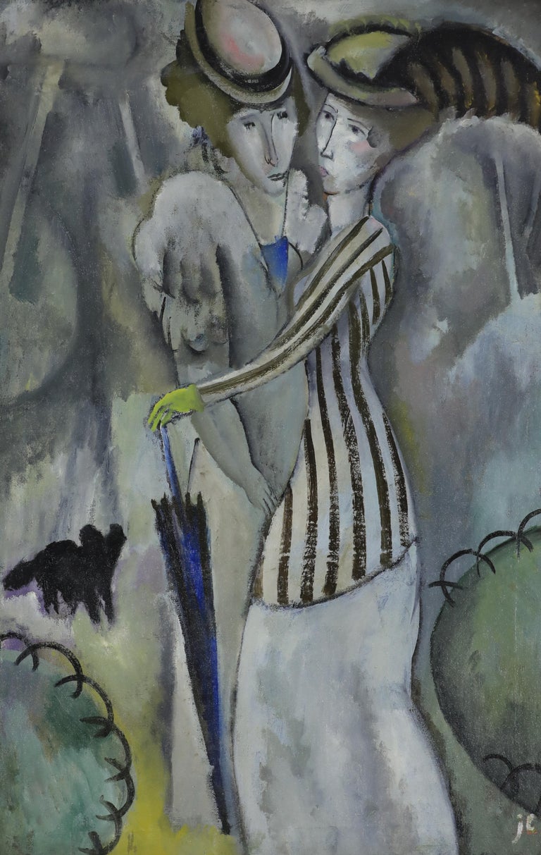 Jean Lurçat - Oil painting titled Promenade au Parc by Jean Lurçat For ...