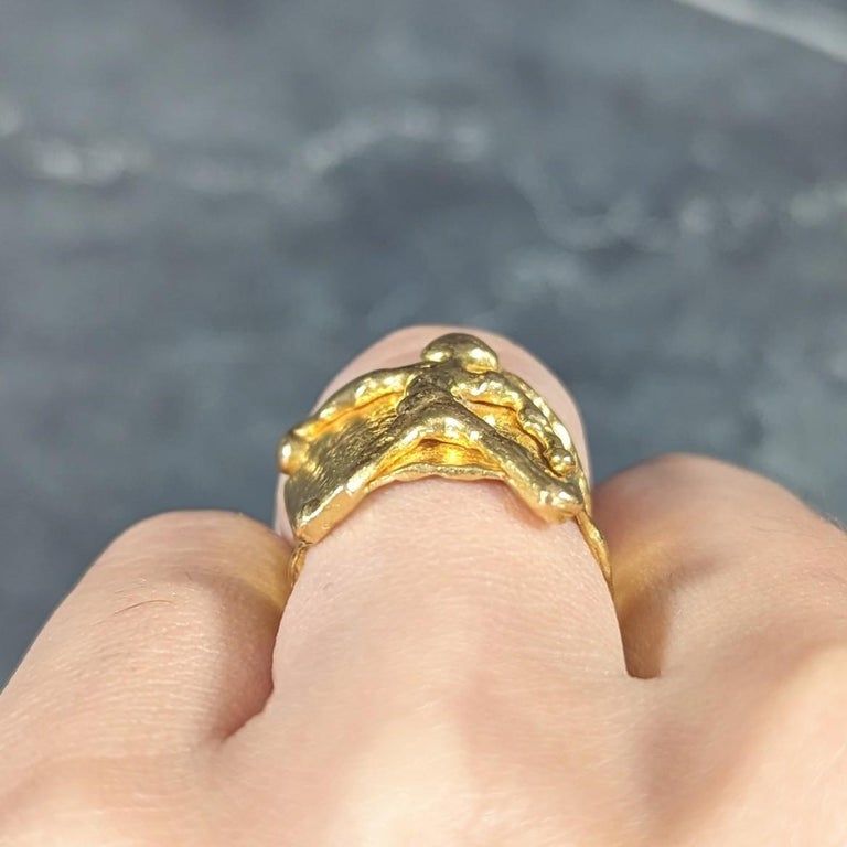 Jean Mahie 22 Karat Yellow Gold Charming Monsters Figural Vintage Wide ...