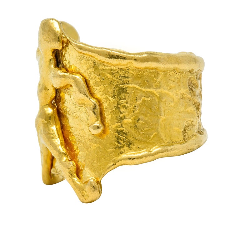 Jean Mahie 22 Karat Yellow Gold Charming Monsters Figural Vintage Wide ...