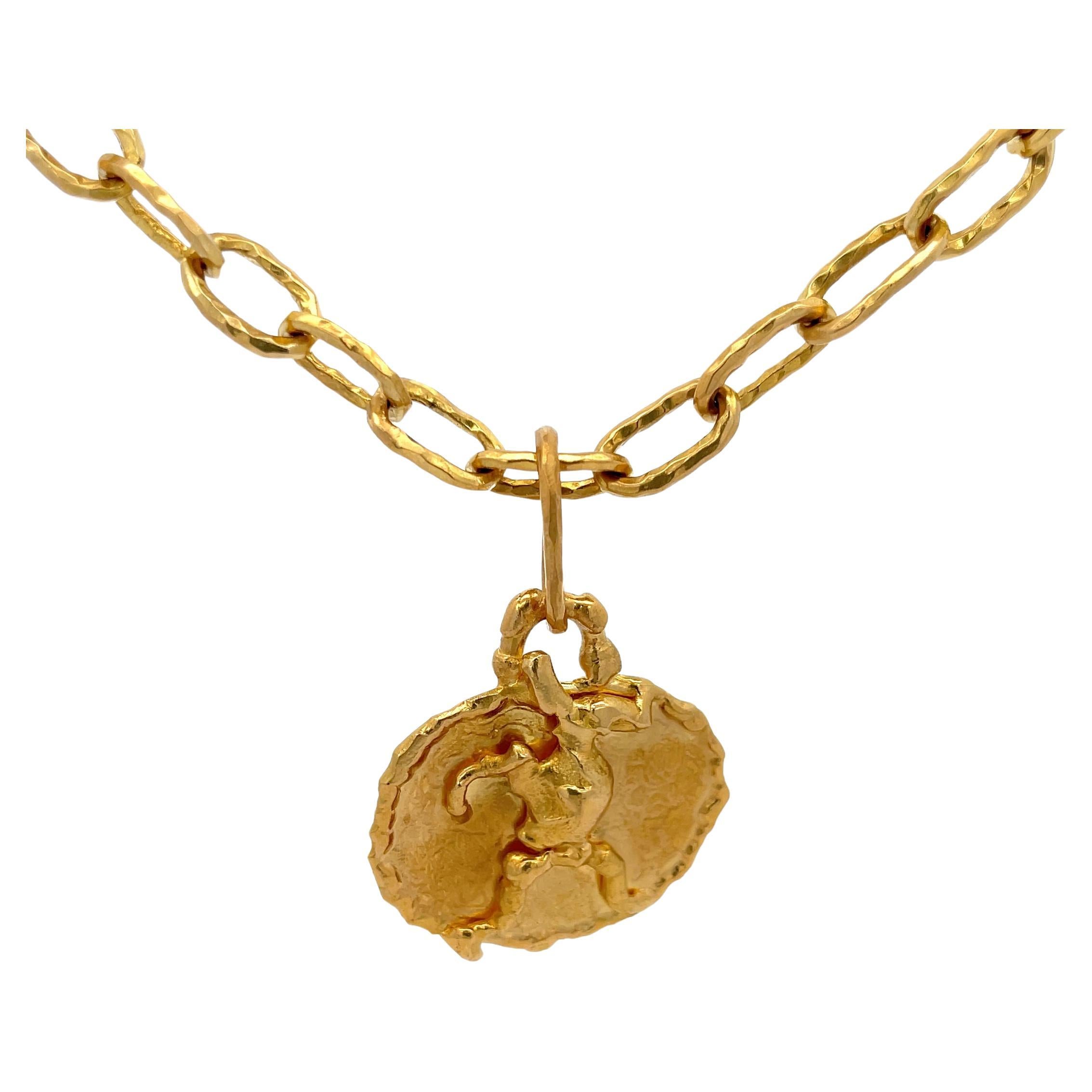 Jean Mahie 22 Karat Gold Cadene Link Chain at 1stDibs | 22 karat gold chain