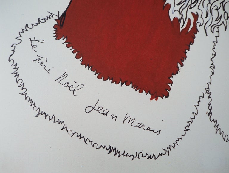 Jean Marais - Christmas : Santa Claus - Lithograph, Ltd 100 copies For ...