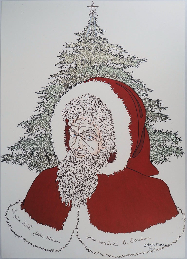 Jean Marais - Christmas : Santa Claus - Lithograph, Ltd 100 copies For ...