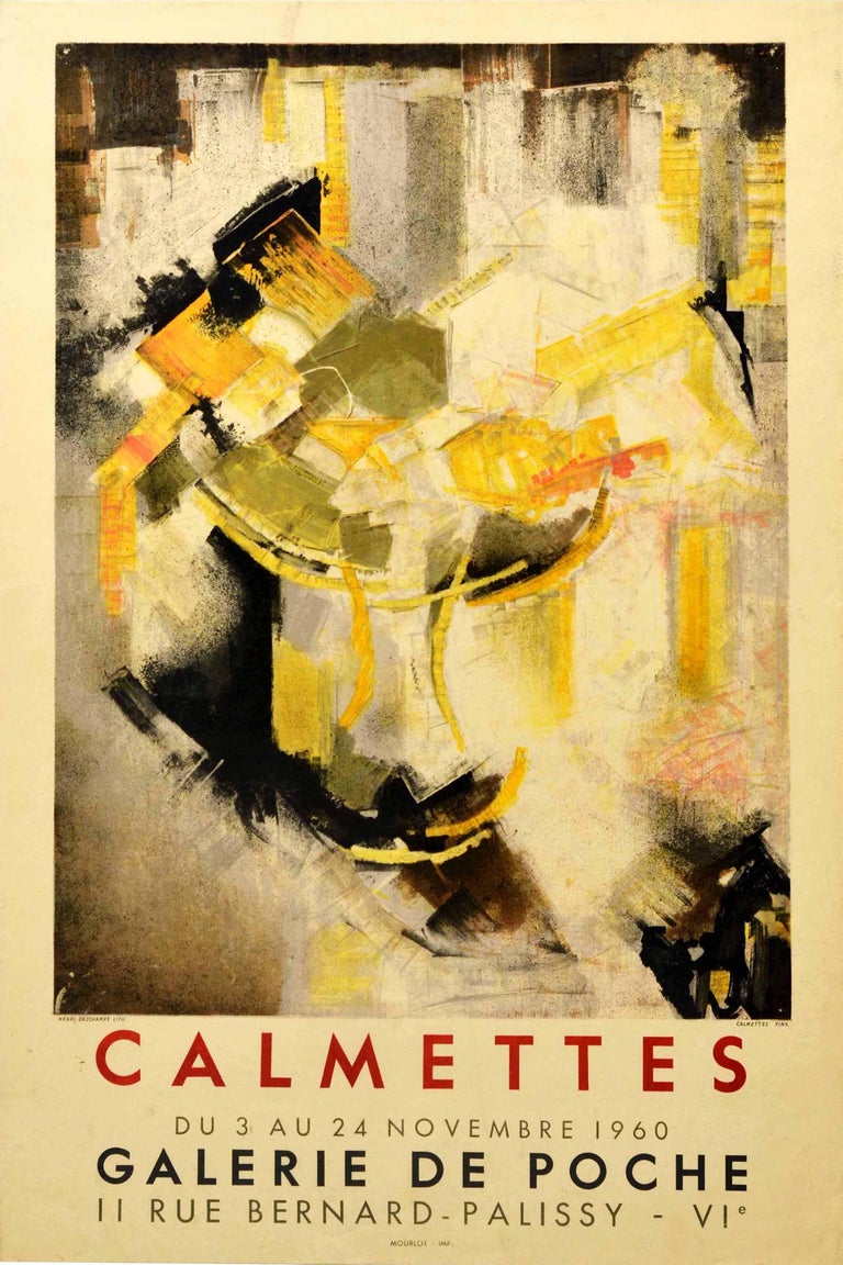 Jean-Marie Calmettes - Original Vintage Exhibition Poster Abstract ...