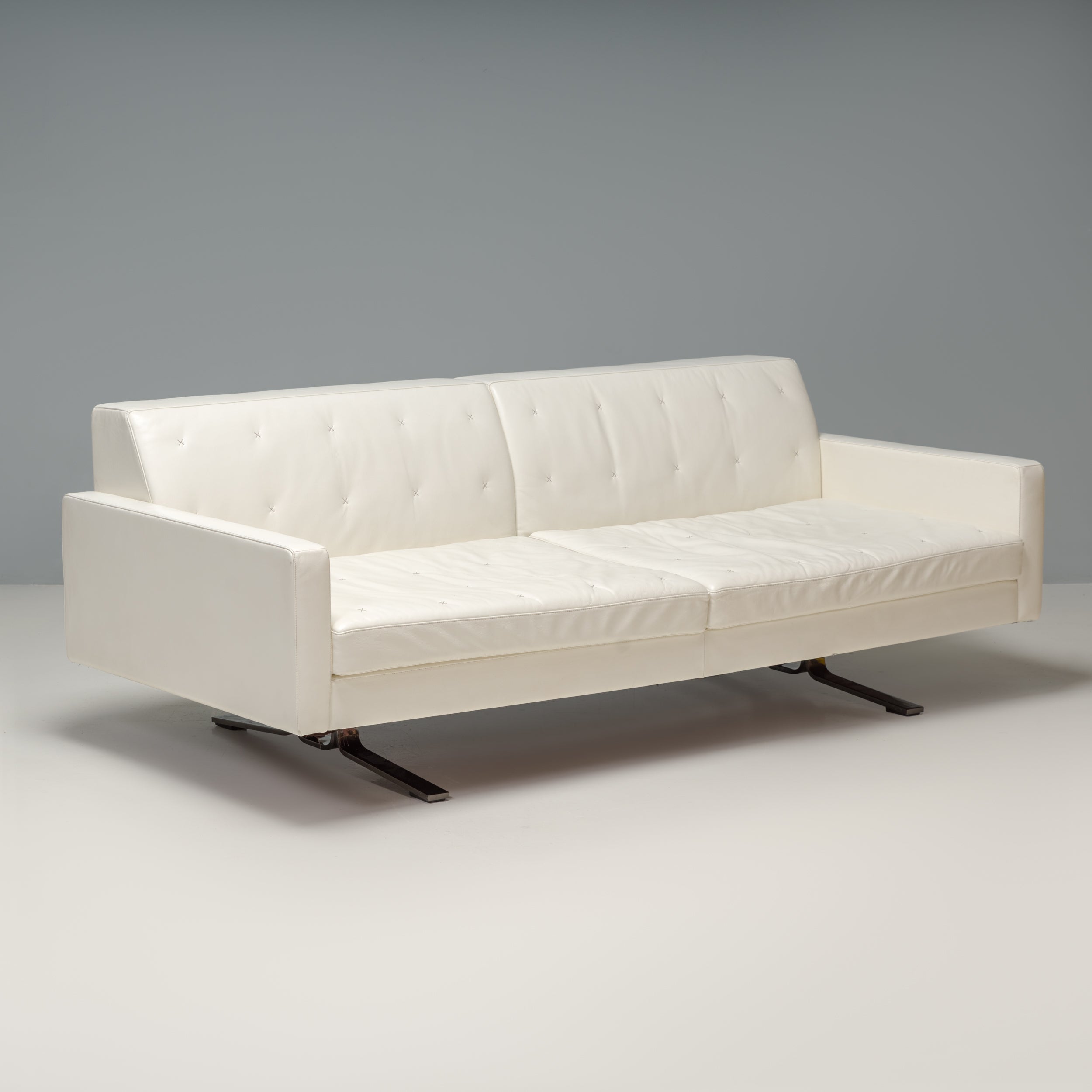 Jean-Marie Massaud for Poltrona Frau Cream Leather Kennedee Sofa For ...