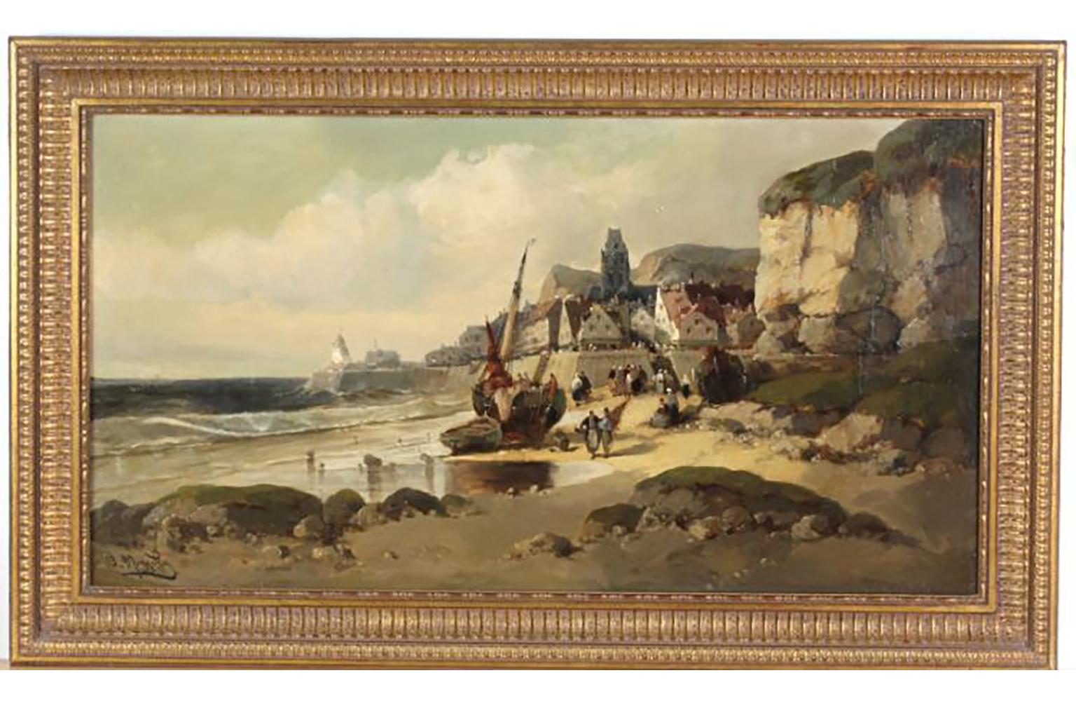 Jean Mazzella - Peinture à l'huile de bateau de la marine Jean Mazzella ...