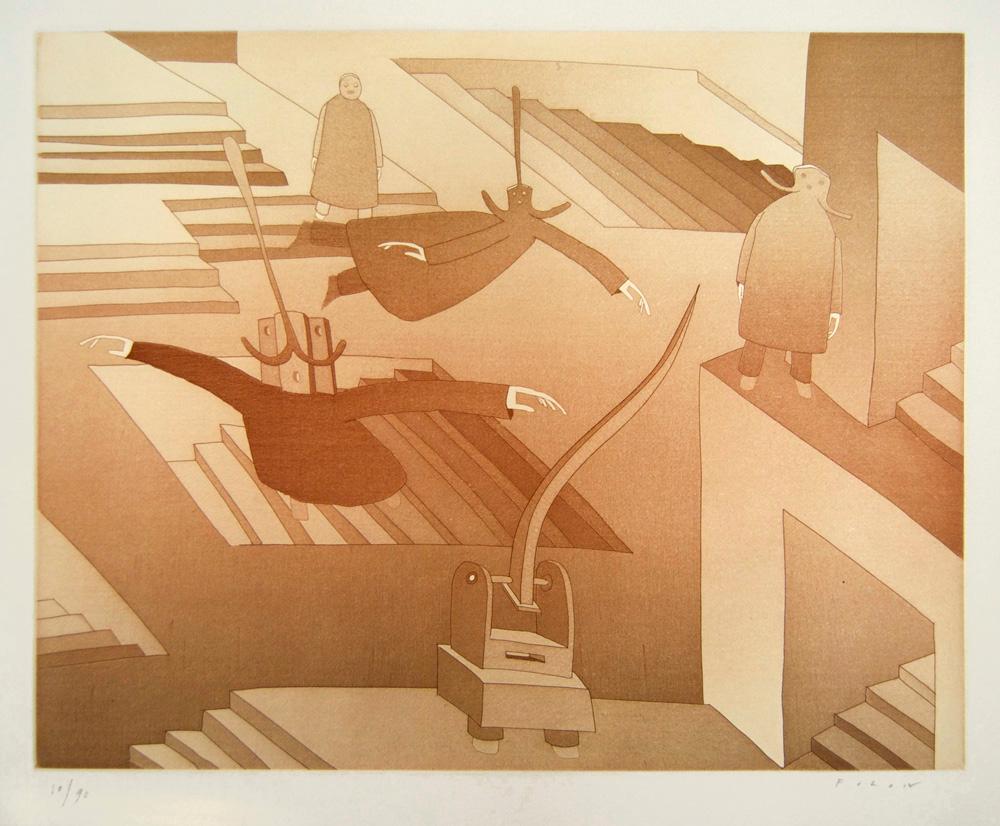 Jean Michel Folon - L'Evasion - Original Lithograph by J.-M. Folon For ...