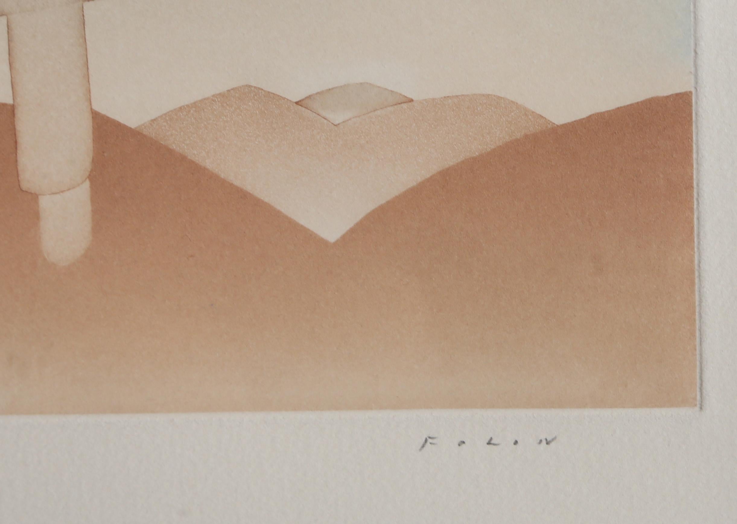 Jean-Michel Folon - Le Secret, Surrealist Etching by Jean-Michel Folon ...