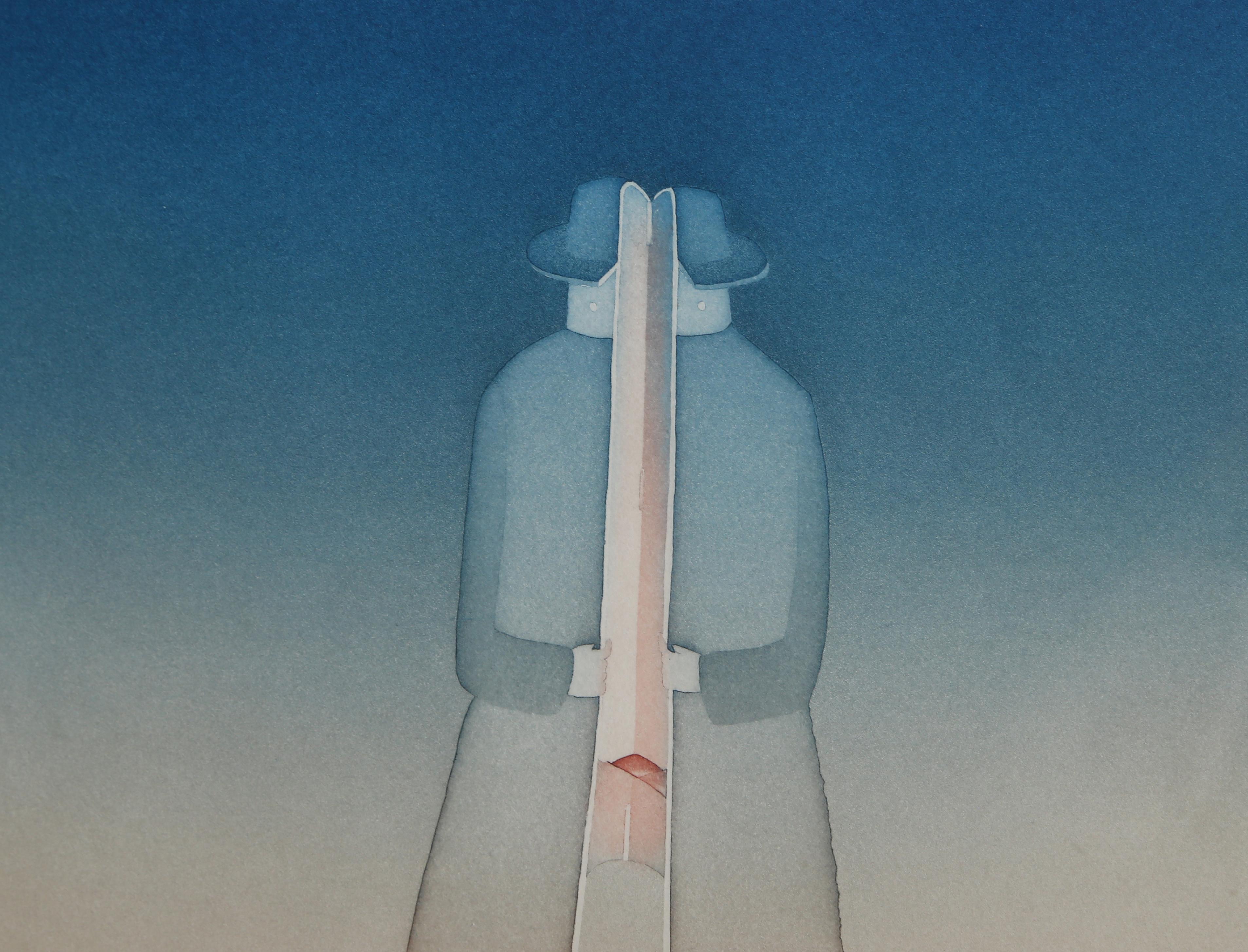 Jean-Michel Folon - Le Secret, Surrealist Etching by Jean-Michel Folon ...