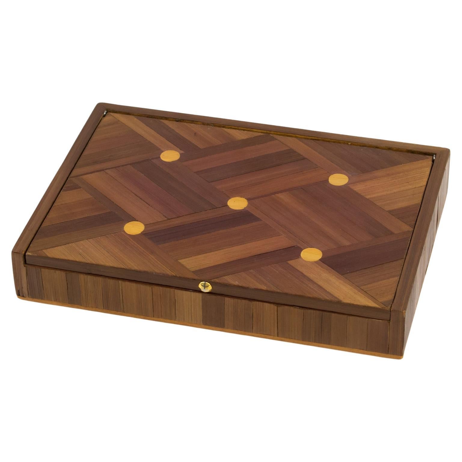 Jean Michel Frank Large Straw French Marquetry Box, 1930s For Sale at ...