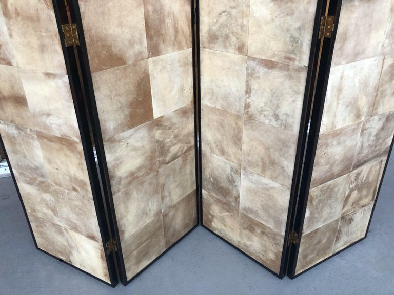 Jean-Michel Frank Manner Large Parchment Screen Room Divider For Sale ...