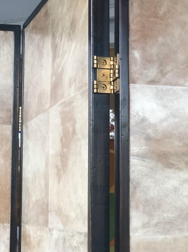 Jean-Michel Frank Manner Large Parchment Screen Room Divider For Sale ...