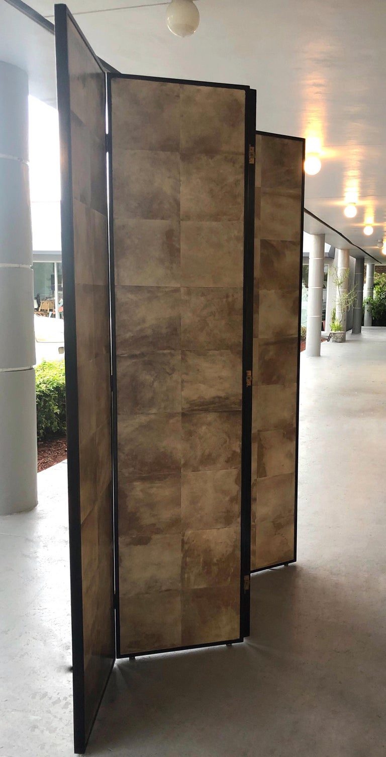Jean-Michel Frank Manner Large Parchment Screen Room Divider For Sale ...