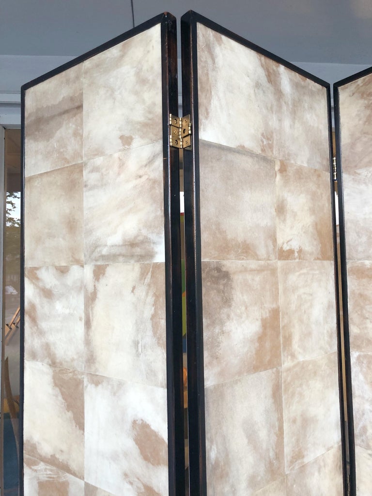 Jean-Michel Frank Manner Large Parchment Screen Room Divider For Sale ...