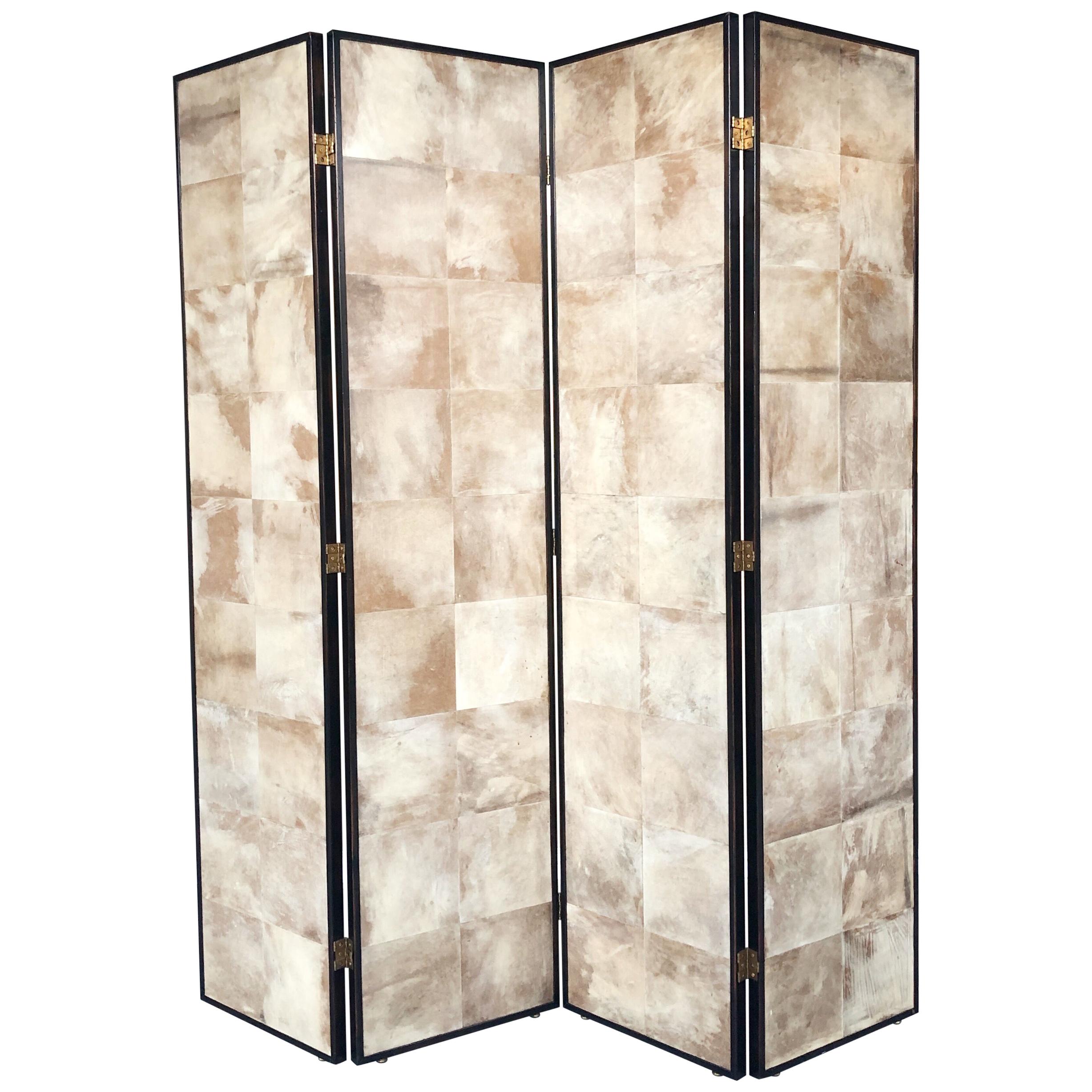 Jean-Michel Frank Manner Large Parchment Screen Room Divider For Sale ...