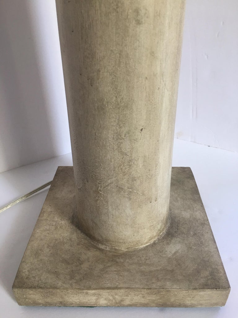 Jean-Michel Frank Style Modern Plaster Column Table Lamp at 1stDibs