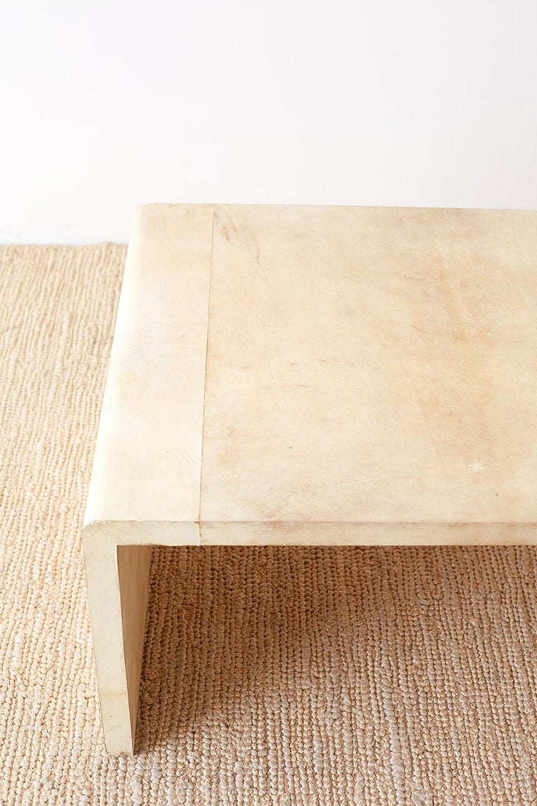 Jean Michel Frank Style Parchment Waterfall Cocktail Table at 1stDibs