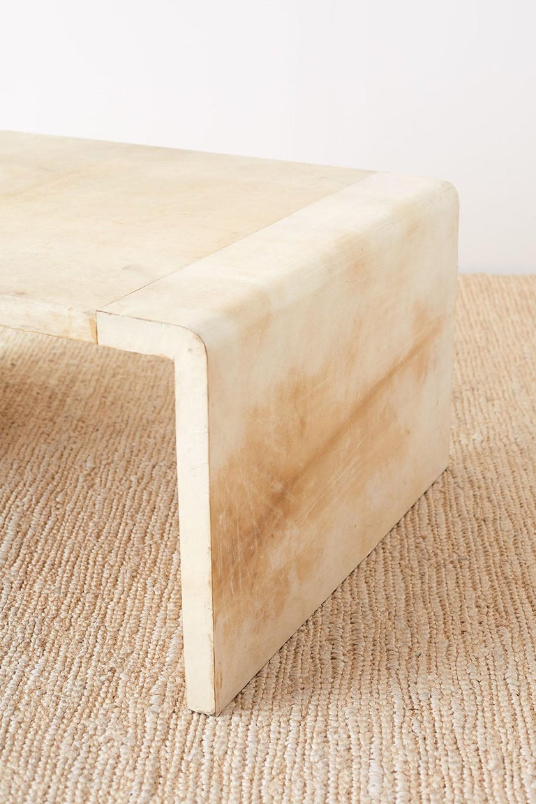 Jean Michel Frank Style Parchment Waterfall Cocktail Table at 1stDibs