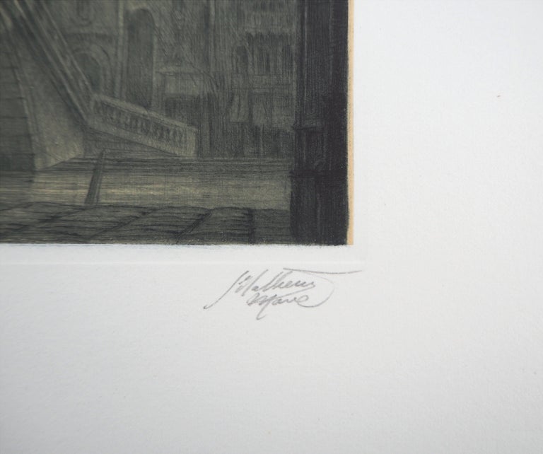 Jean Michel Mathieux-Marie - Rialto Bridge, Venise - Original Handsigned Etching For Sale at 1stDibs