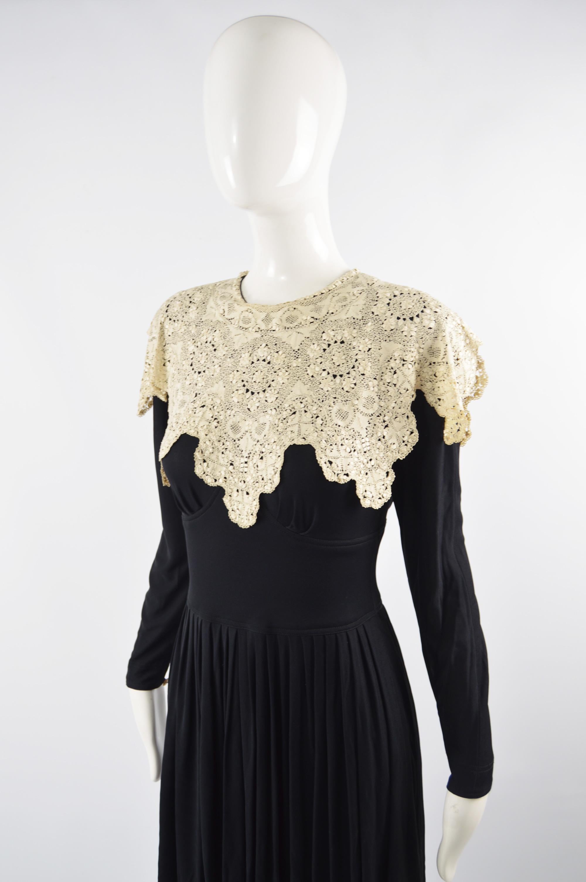Jean Muir 1970s Black Jersey Dress For Sale at 1stDibs