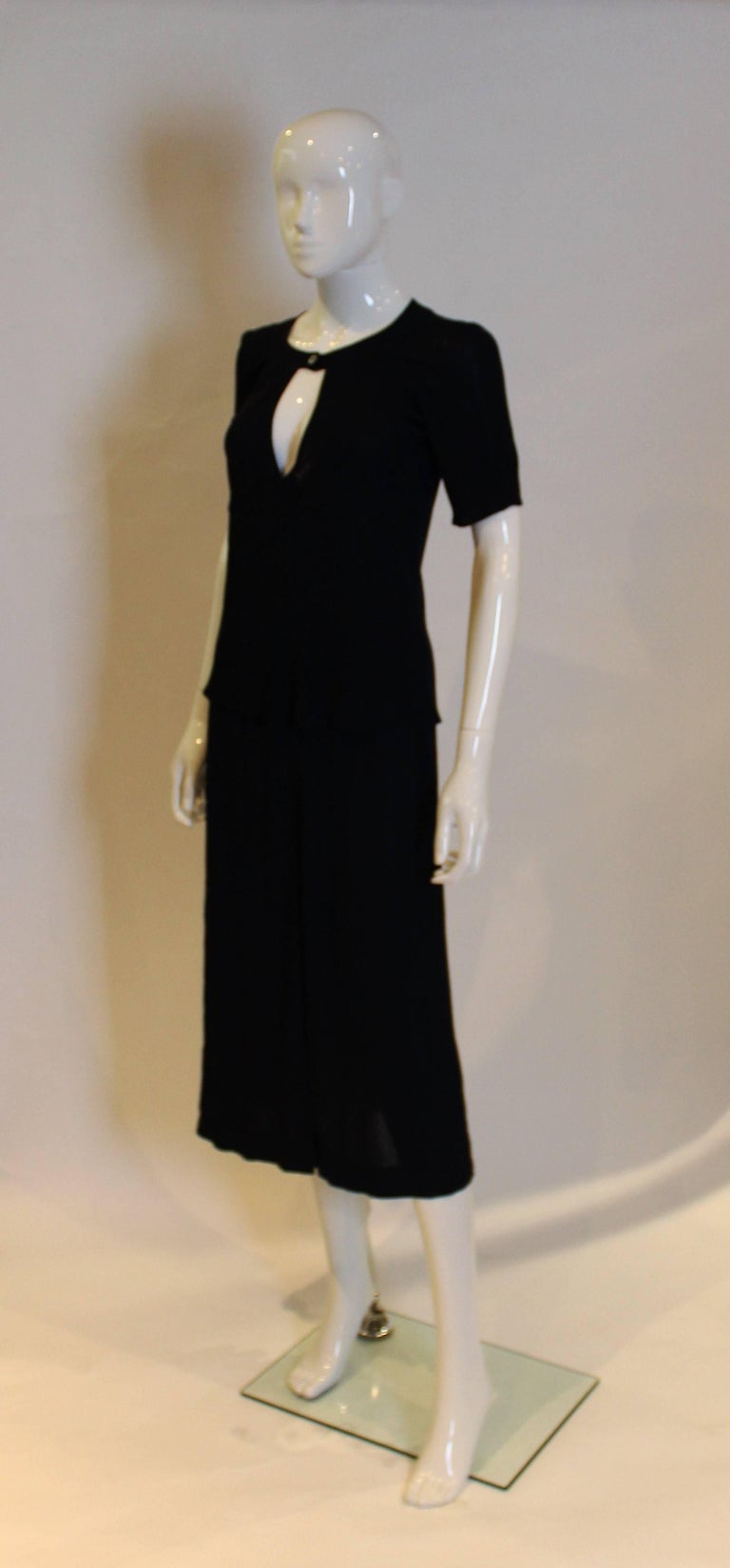 Jean Muir Navy Blue Skirt and Top For Sale at 1stDibs