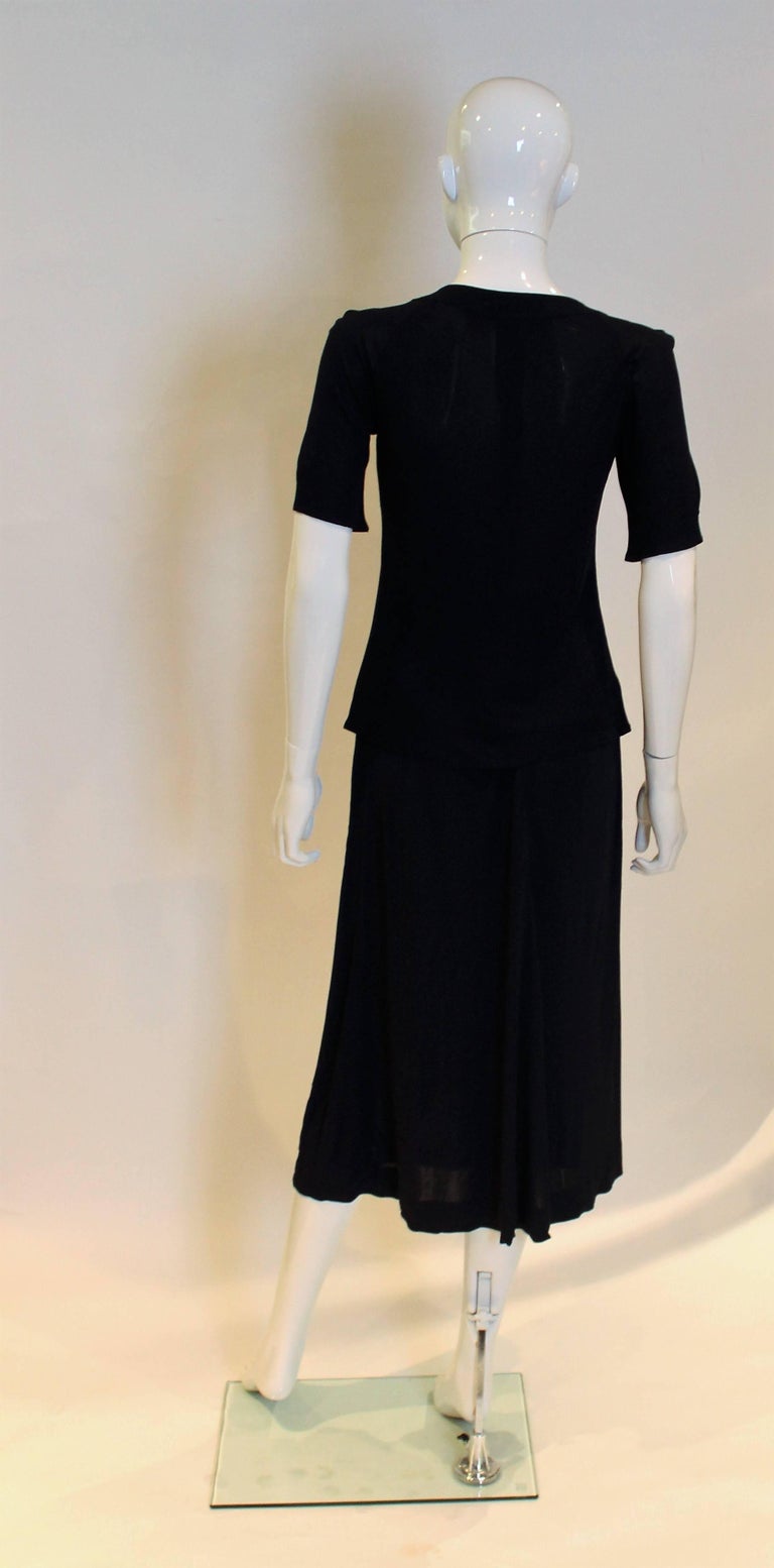 Jean Muir Navy Blue Skirt and Top For Sale at 1stDibs