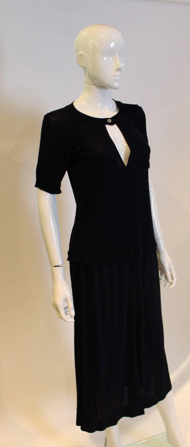 Jean Muir Navy Blue Skirt and Top For Sale at 1stDibs