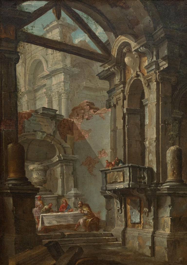 Jean-Nicolas Servandoni - Architectural Capriccio with the Disciples of ...