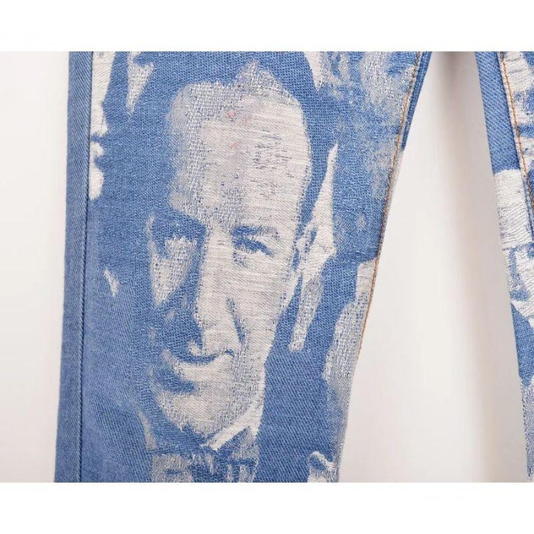 Jean Paul Gaultier AW 1992 'Shredded Face' Jacquard Denim Jeans For ...