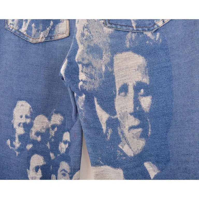 Jean Paul Gaultier AW 1992 'Shredded Face' Jacquard Denim Jeans For ...