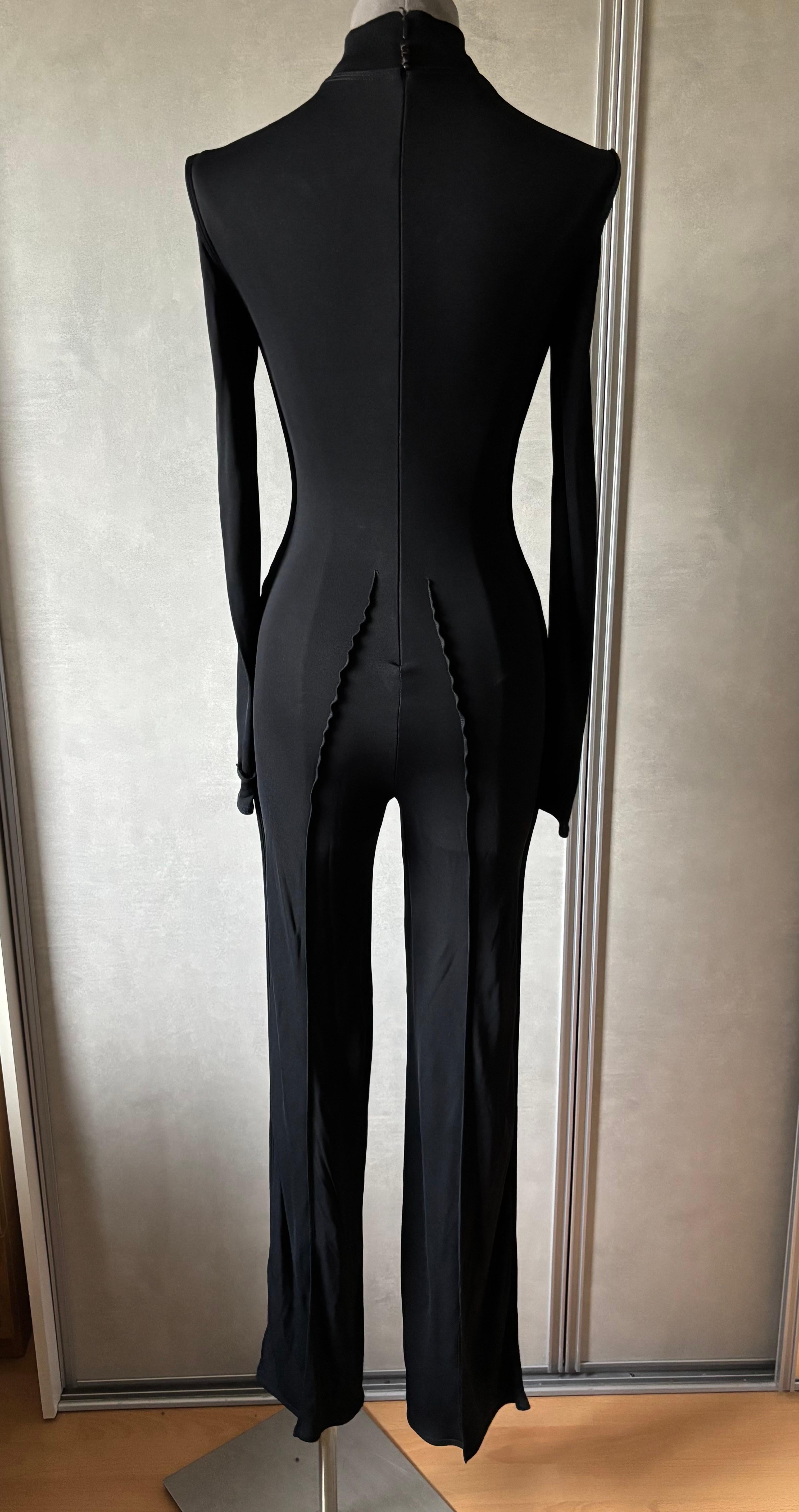 Jean Paul Gaultier Women's Black Fitted Jumpsuit with Collar For Sale ...